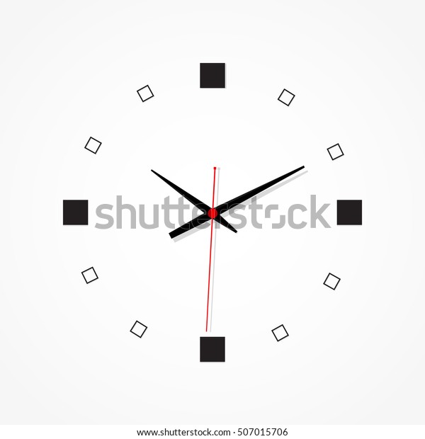 Minimal Clock Design On White Background Stock Vector (Royalty Free ...