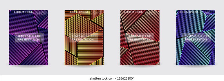 Minimal Covers Design Colorful Linear Patterns Stock Vector (Royalty ...