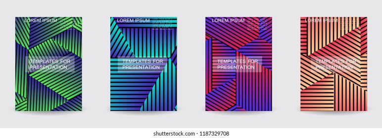 Minimal Covers Design Colorful Linear Patterns Stock Vector (Royalty ...