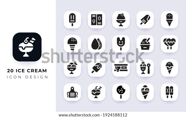 Minimal Flat Ice Cream Icon Pack Stock Vector (Royalty Free) 1924588112 ...