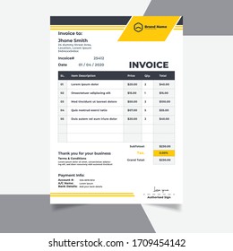 Invoice Template Vector Design Color Year Stock Vector (Royalty Free ...