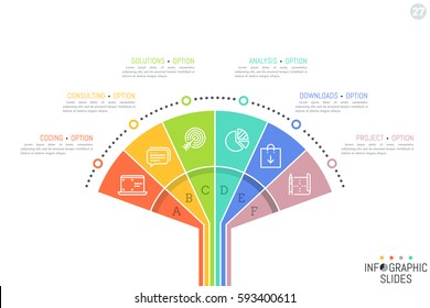 Minimalistic Infographic Design Template Fan Chart Stock Vector ...