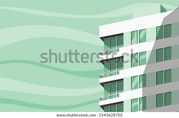 Minimal Landscape View Apartment Building Shadow Stock Vector (Royalty ...