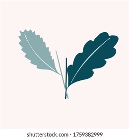Minimal Leafminimal Green Leaf Icon Stock Vector (Royalty Free ...