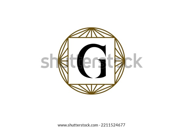 Minimal Letter G Inside Globe Circle Stock Vector (Royalty Free ...