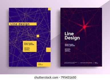 Minimal Line Covers Design Poster Dotted Stock Vector (Royalty Free ...