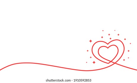 Minimal Line Heart Background Text Space Stock Vector (Royalty Free ...