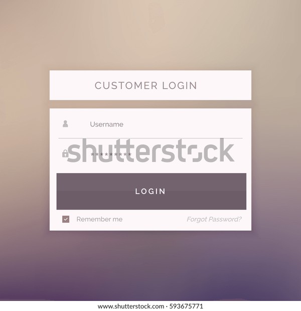 Minimal Login Form Template Design Website: เวกเตอร์สต็อก (ปลอดค่า ...