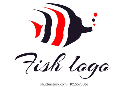 Minimal Logo Representing Blue Red Fish Stock Vector (Royalty Free ...