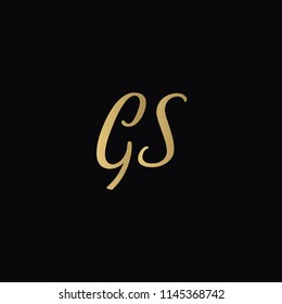 Minimal Luxury Gs Initial Based Golden Stock Vector (Royalty Free ...
