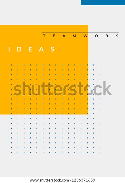 Minimal Memphis Design Teamwork Poster Vector Stock Vector (Royalty ...