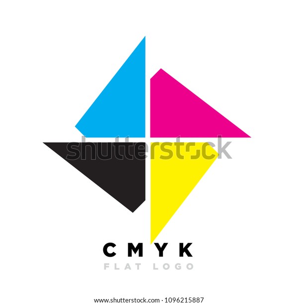 Minimal Modern Flat Cmyk Square Logo Stock Vector (Royalty Free) 1096215887