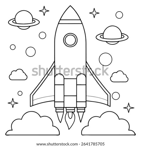 Rocket Ship Outline | Free download on ClipArtMag