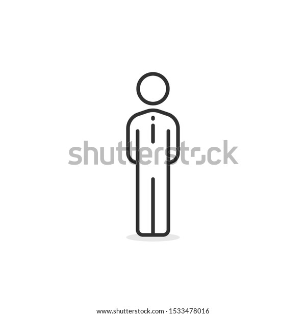 Minimal Thin Line Stick Figure Man Stock Vector (Royalty Free ...