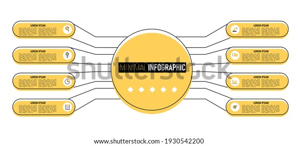 Minimal Timeline Business Process Diagram Flowchart Stock Vector ...