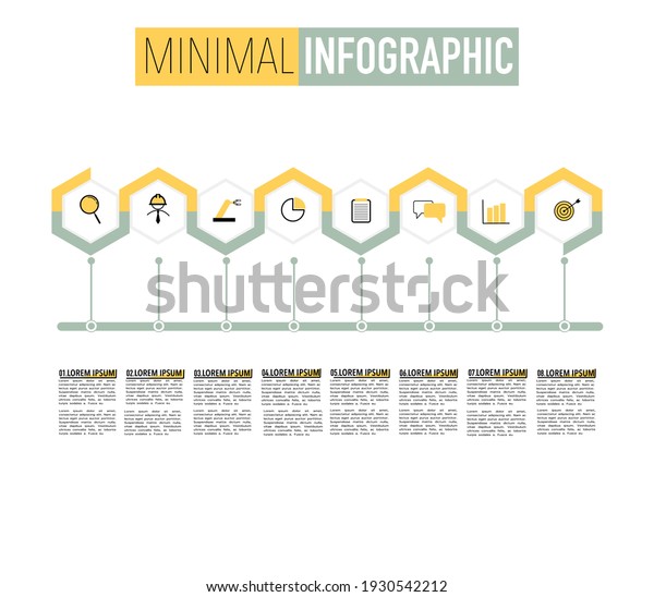 Minimal Timeline Business Process Diagram Flowchart Stock Vector ...