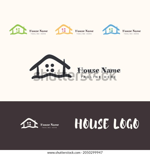 Minimal Unique Type House Logo Stock Vector (Royalty Free) 2050299947 ...