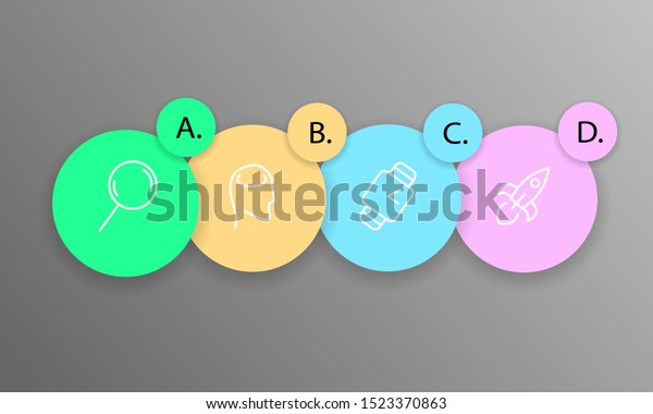 Minimal Vector Infographic Four Color Icons Stock Vector (Royalty Free ...