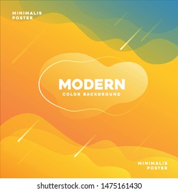 Minimalis Background Poster Yellow Blue Stock Vector (Royalty Free ...