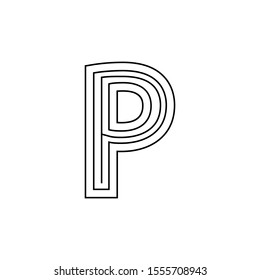 Double Line Abstract Initial Letter P Stock Vector (Royalty Free ...