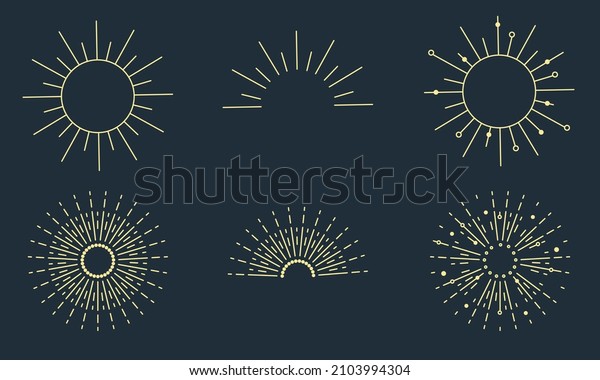 Minimalism Sun On Blue Background Stock Vector (Royalty Free ...