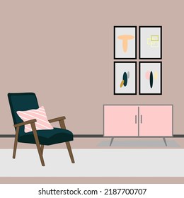 Minimalism Zen Interior Design Retro Vintage Stock Vector (Royalty Free ...