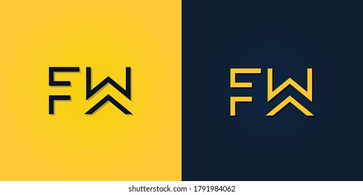 Minimalist Abstract Initial Letter Fw Logo Stock Vector (Royalty Free ...