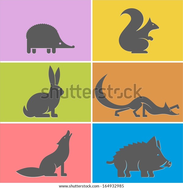 Minimalist Animals Stock Vector (Royalty Free) 164932985 | Shutterstock