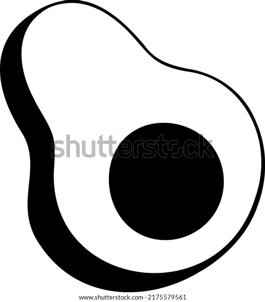 Minimalist Avocado Design Black Stock Vector (Royalty Free) 2175579561 ...