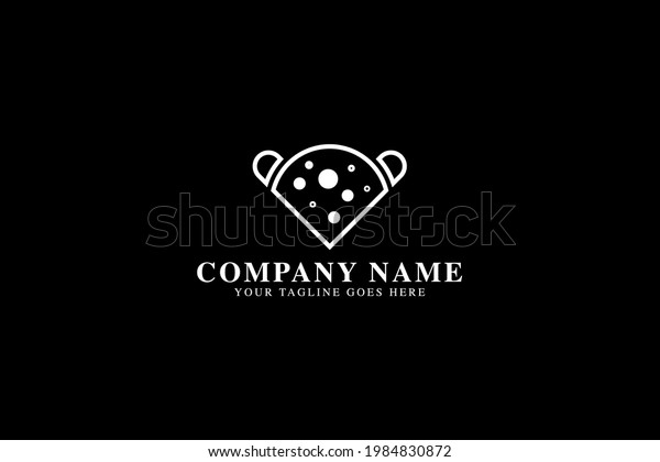 Minimalist Bear Pizza Monoline Logo Design Stock Vector (Royalty Free ...
