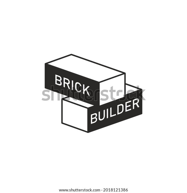 Minimalist Brick Builder Logo Concept Construction Stock Vector ...