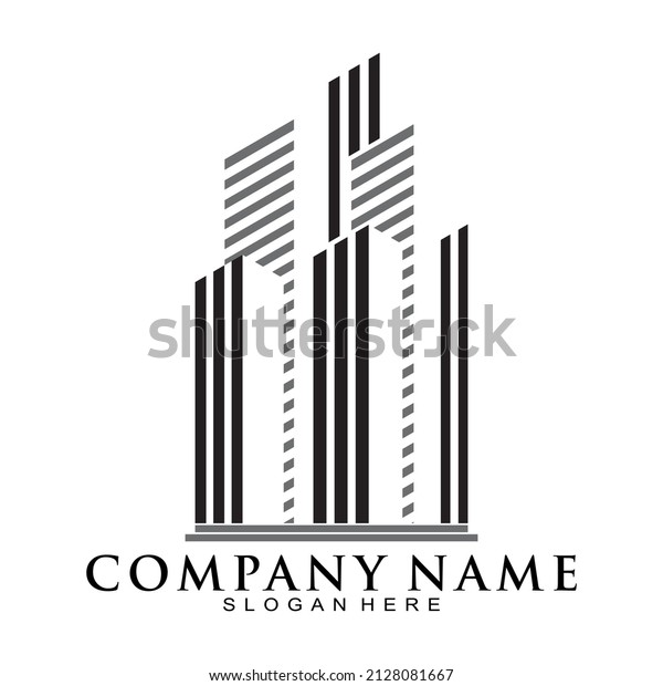 Minimalist Building Illustration Vector Logo Stock Vector (Royalty Free ...