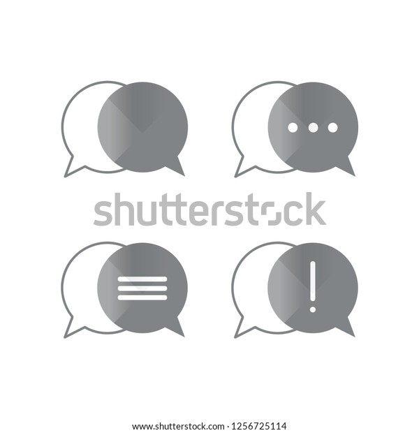 Minimalist Chat Icon Set Gray Vector Stock Vector (Royalty Free ...