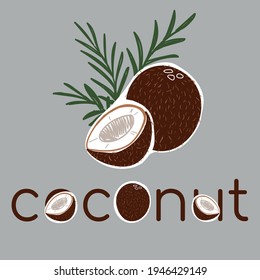 Minimalist Coconut Lettering Coconuts Stock Vector (Royalty Free ...