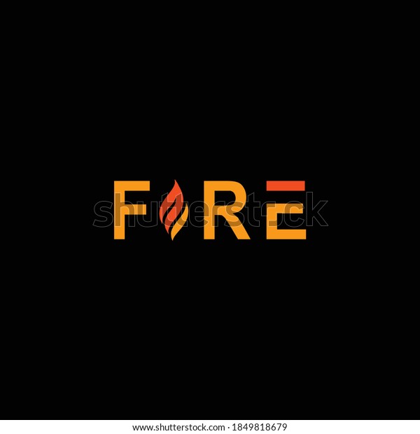 Minimalist Fire Logo Design Letter Forming Stock Vector (Royalty Free ...