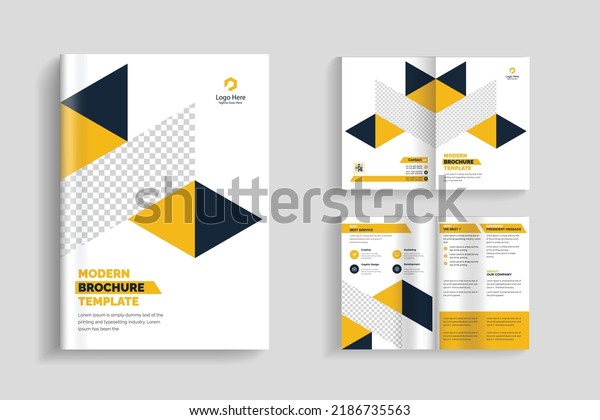Minimalist Flat Brochure Design 4 Pages Stock Vector (Royalty Free ...