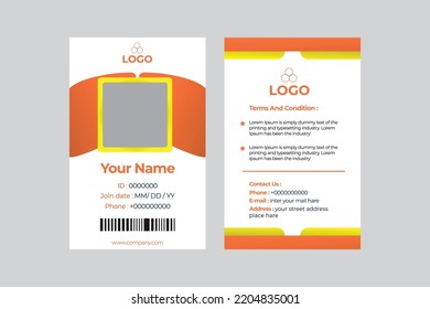 Minimalist Front Back Id Card Template Stock Vector (Royalty Free ...