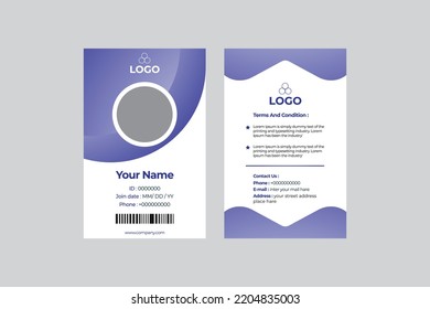Minimalist Front Back Id Card Template Stock Vector (Royalty Free ...
