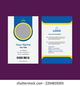 Minimalist Front Back Id Card Template Stock Vector (Royalty Free ...