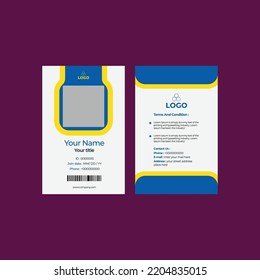 Minimalist Front Back Id Card Template Stock Vector (Royalty Free ...