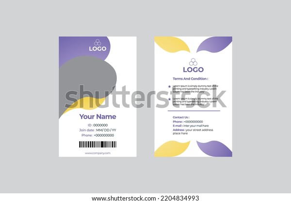 Minimalist Front Back Id Card Template Stock Vector (Royalty Free ...