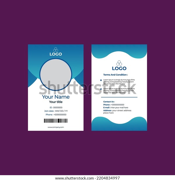 Minimalist Front Back Id Card Template Stock Vector (Royalty Free ...