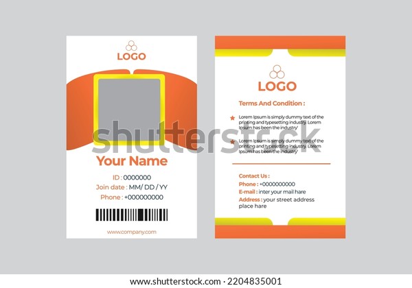 Minimalist Front Back Id Card Template Stock Vector (Royalty Free ...