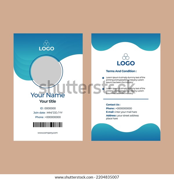 Minimalist Front Back Id Card Template Stock Vector (Royalty Free ...