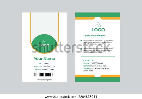 Minimalist Front Back Id Card Template Stock Vector (Royalty Free ...