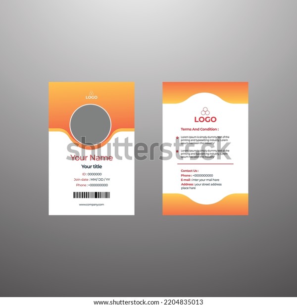 Minimalist Front Back Id Card Template Stock Vector (Royalty Free ...