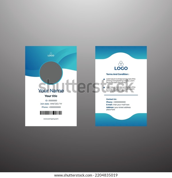 Minimalist Front Back Id Card Template Stock Vector (Royalty Free ...