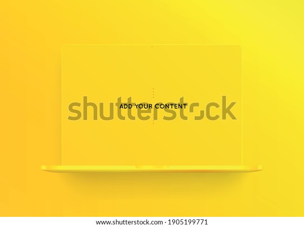Minimalist Front View Computer Portable Laptop Stock Vector (Royalty ...