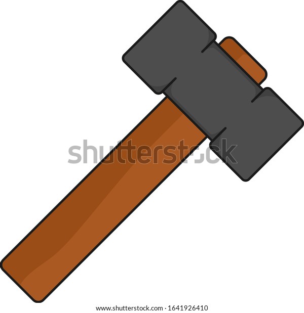Minimalist Hammer Flat Design Illustration Stock Vector (Royalty Free ...