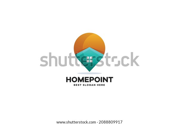 Minimalist Home Point Logo Gradient Stock Vector (Royalty Free ...